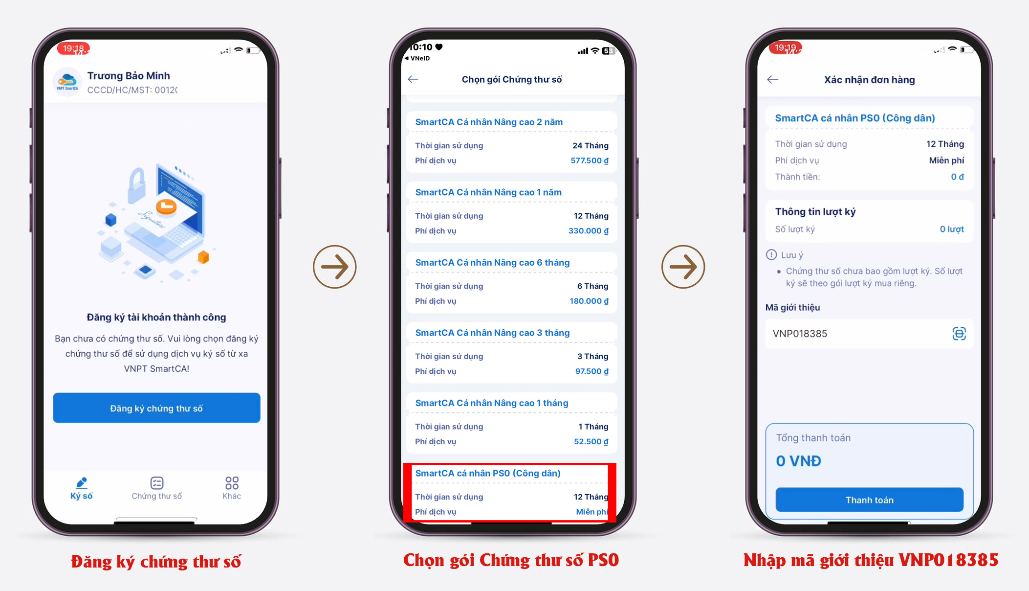 Hướng dẫn cài đặt chữ ký số cá nhân VNPT SmartCA miễn phí trên VNeID